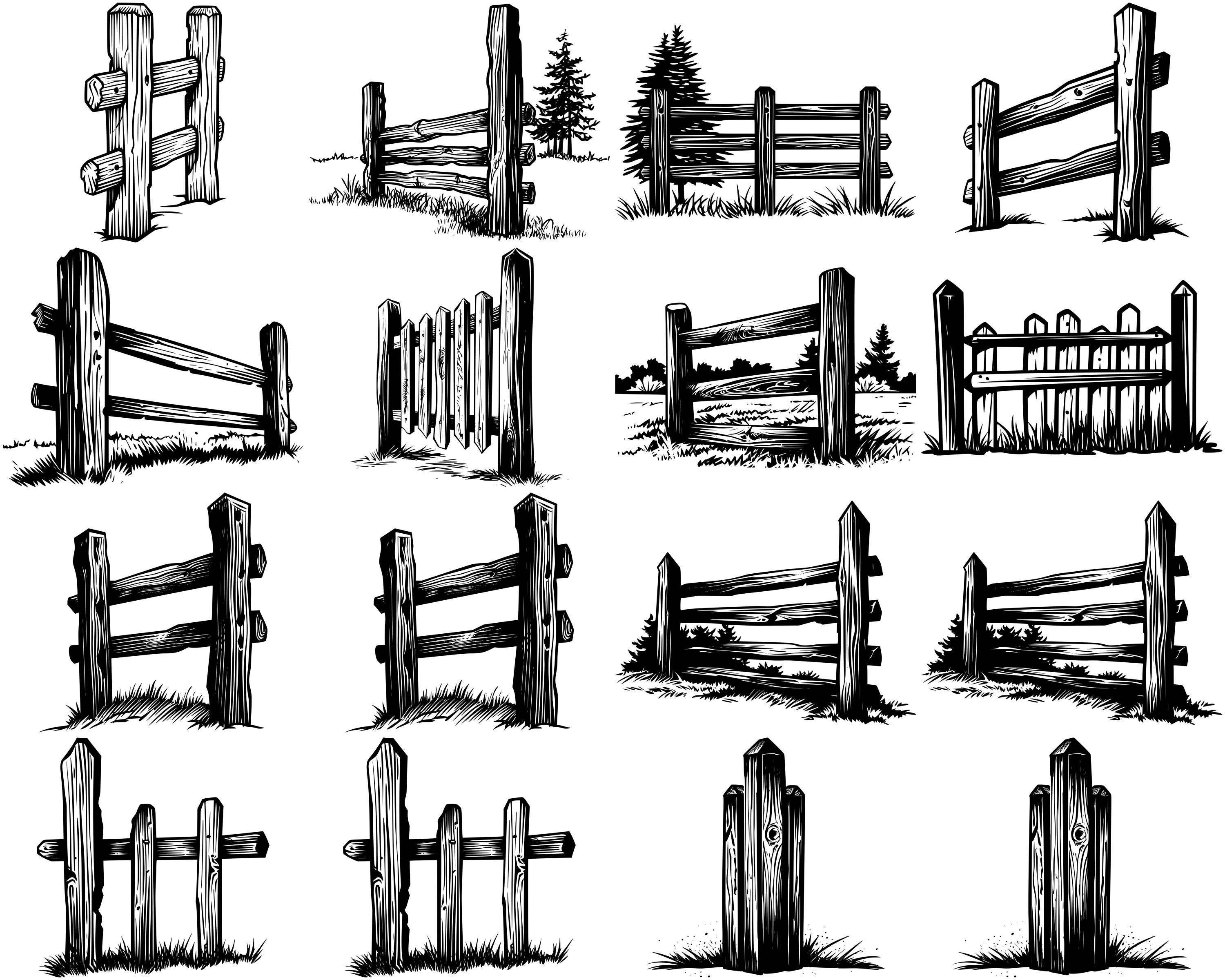 100+ Wood Fence SVG Bundle, Instant Digital Download, PNG, SVG Cut ...