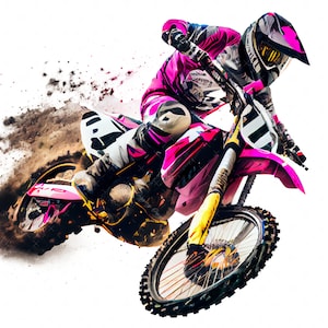 Pink Motocross, High Quality Dirt Bike Png Bundle, Set of 10, Instant ...