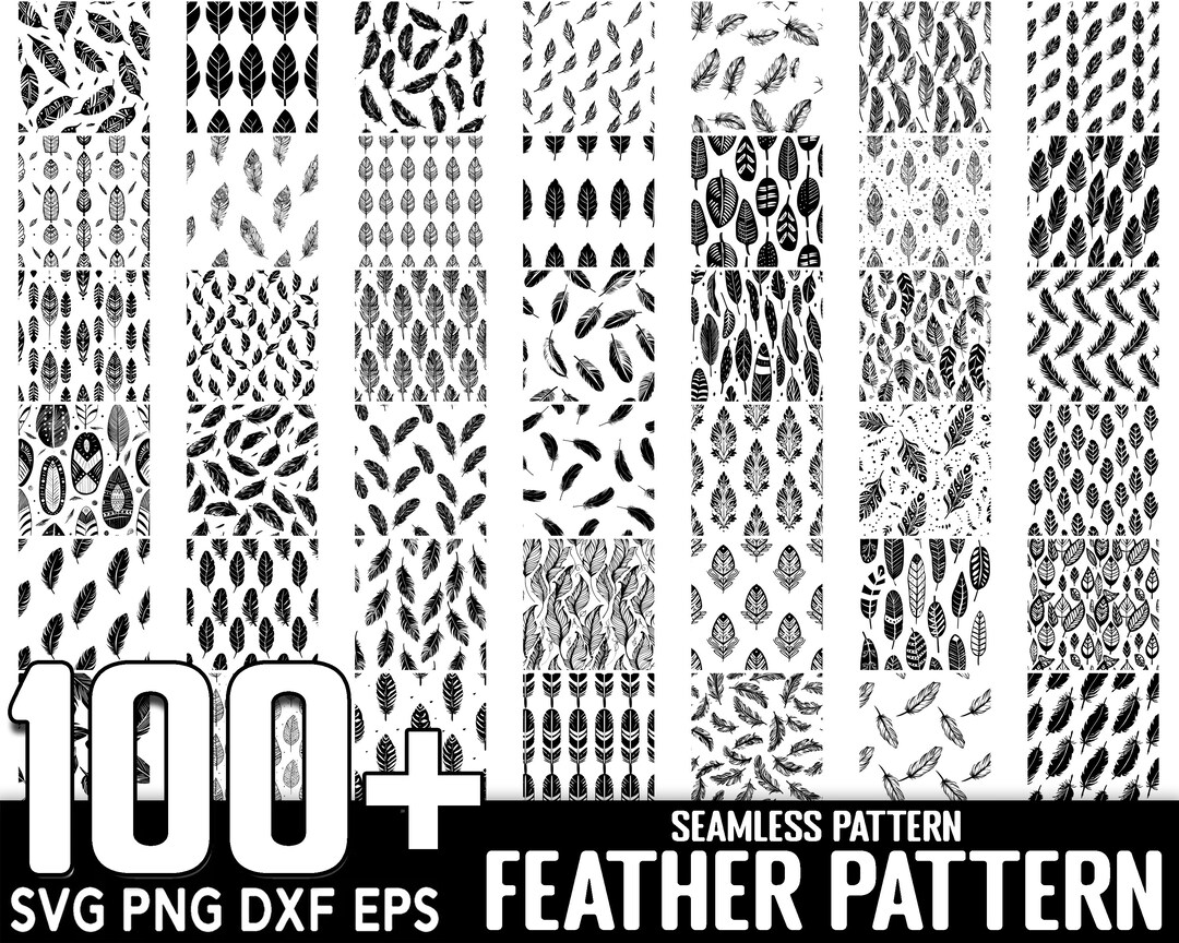 100+ Feather Seamless Pattern SVG Bundle,instant Digital Download, PNG ...