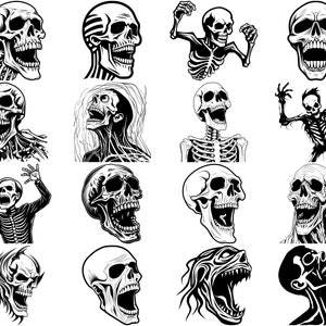 100+ Scream Skeleton SVG Bundle, Instant Digital Download, PNG, SVG Cut ...
