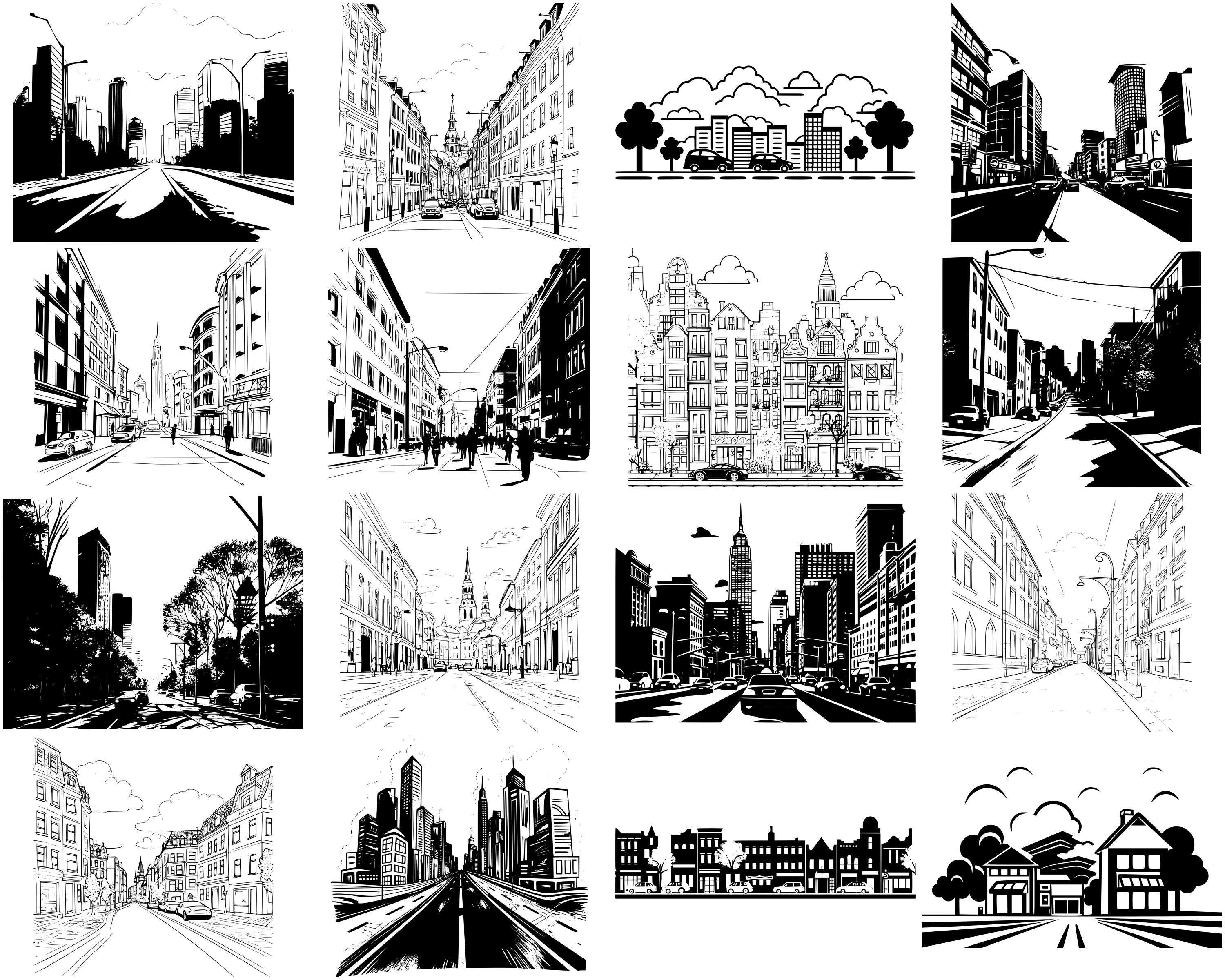 100+ City Street SVG Bundle,instant Digital Download, PNG, SVG Cut ...