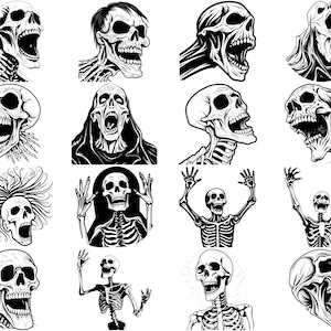 100+ Scream Skeleton SVG Bundle, Instant Digital Download, PNG, SVG Cut ...