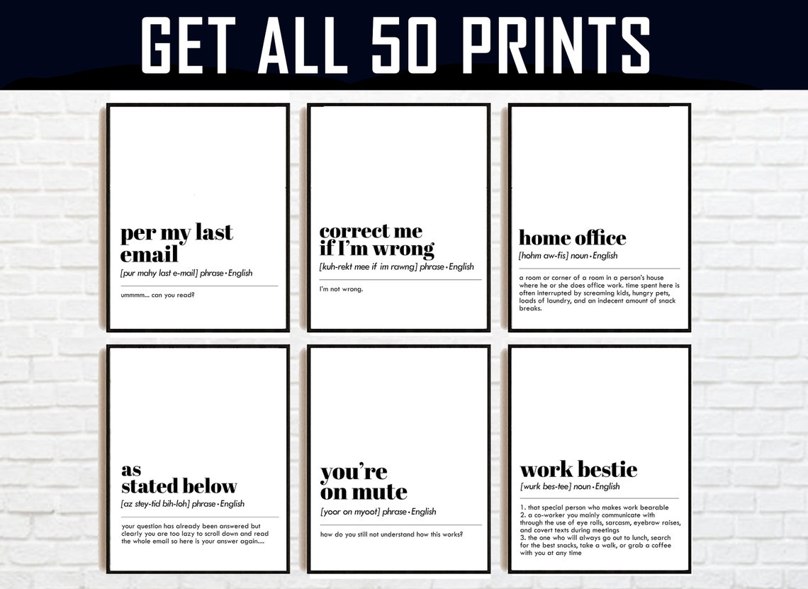 Office Wall Art Set 50 PRINTABLES Home Office Decor Mega - Etsy Australia