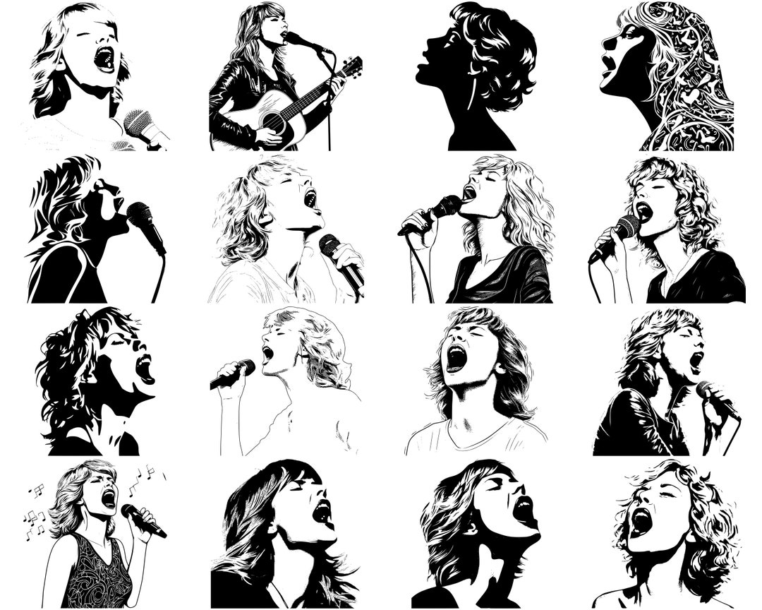100 Taylor Swift Singing SVG Bundle, Instant Digital Download, PNG, SVG ...