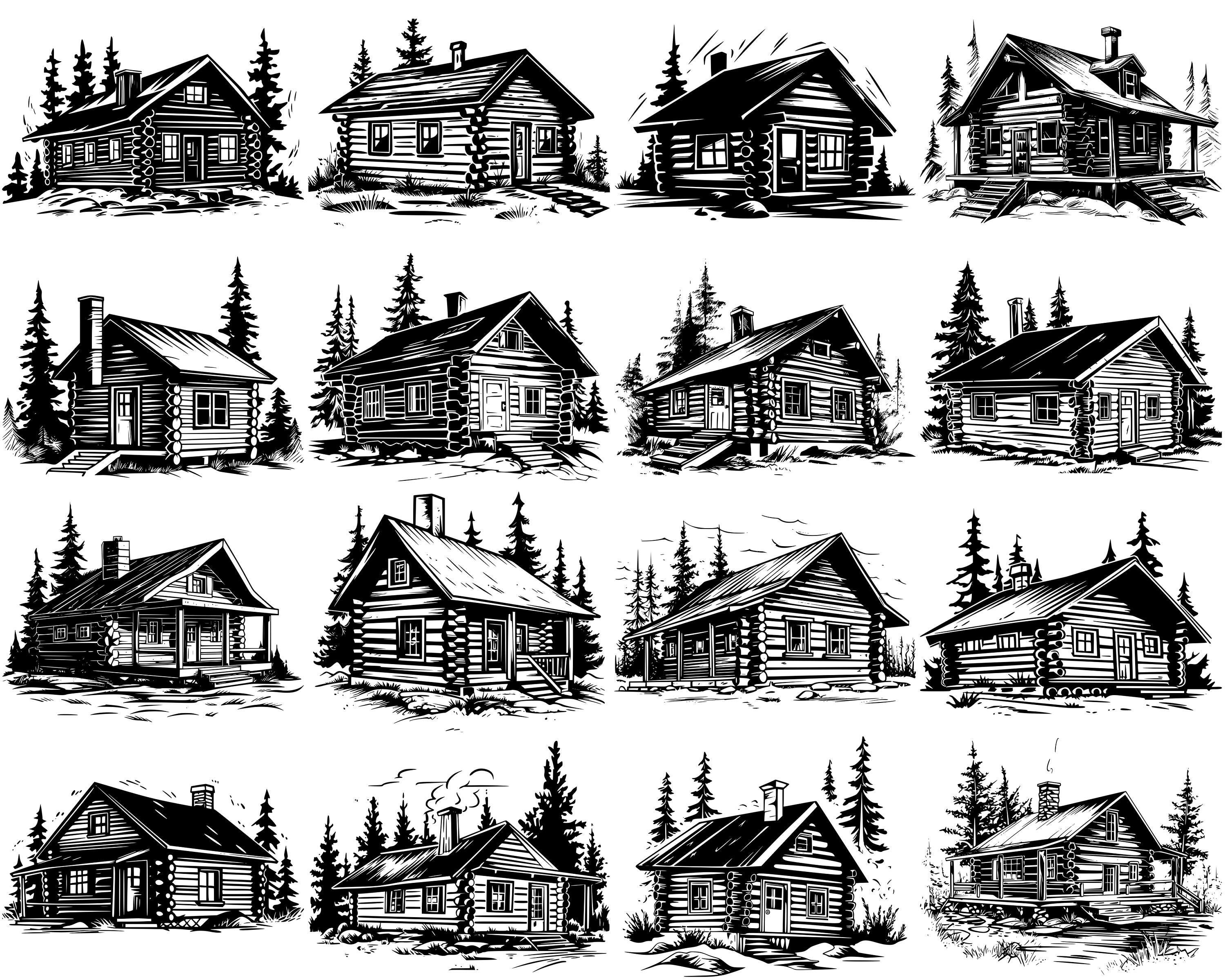 100+ Rustic Wooden Cabin SVG Bundle, Instant Digital Download, PNG, SVG ...