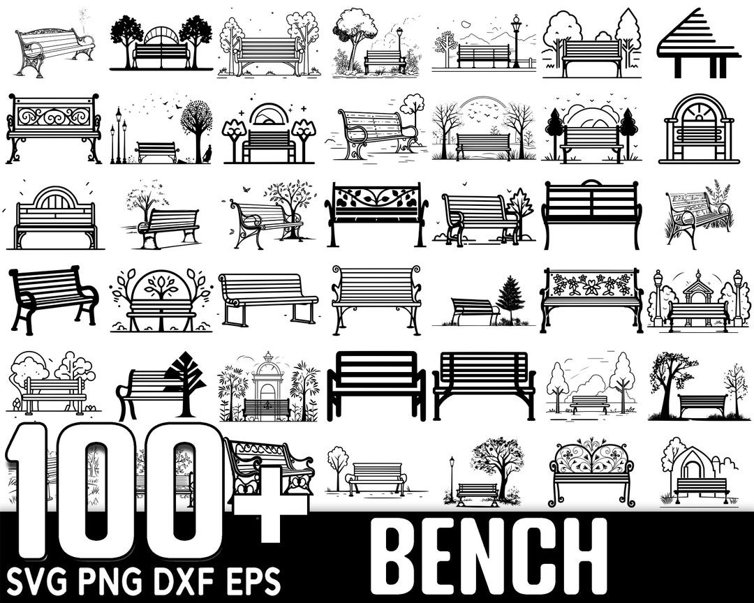 100+ Park Bench SVG Bundle, Instant Digital Download, PNG, SVG Cut Files - Etsy