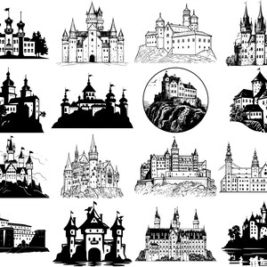 100+ European Castle SVG Bundle, Instant Digital Download, PNG, SVG Cut ...