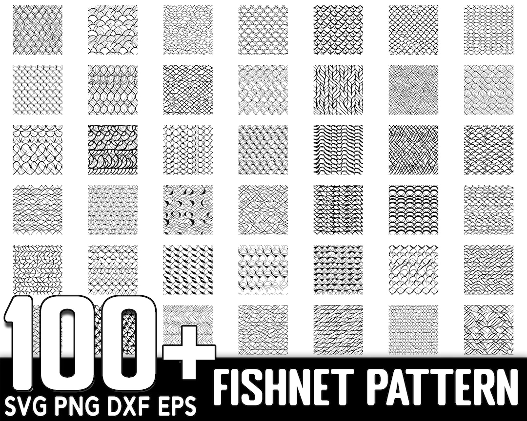 100+ Fishnet Seamless Pattern SVG Bundle, Instant Digital Download, PNG ...