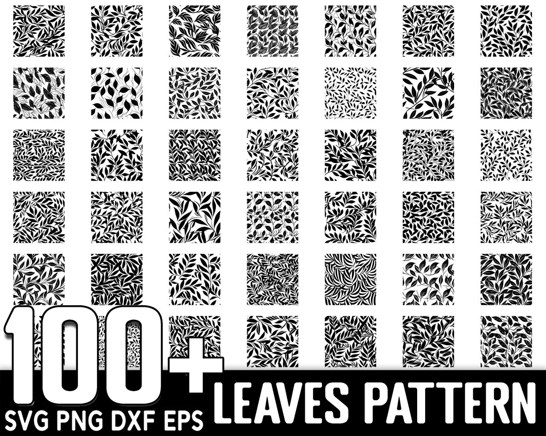 100+ Leaves Seamless Pattern SVG Bundle, Instant Digital Download, PNG ...