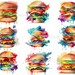 Set of 21 Watercolor Burger Clipart Burger Png Premium - Etsy
