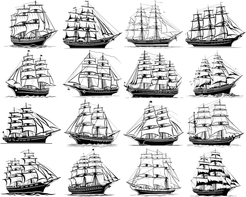 100+ Sailing Ship SVG Bundle, Instant Digital Download, PNG, SVG Cut ...