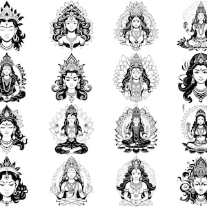 100+ Goddess Laxmi SVG Bundle, Instant Digital Download, PNG, SVG Cut ...