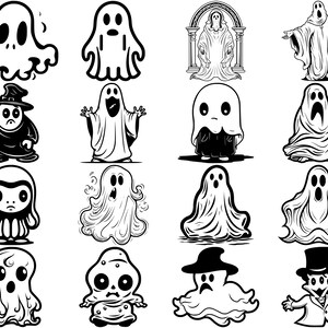 100+ Cartoon Ghost SVG Bundle, Instant Digital Download, PNG, SVG Cut ...