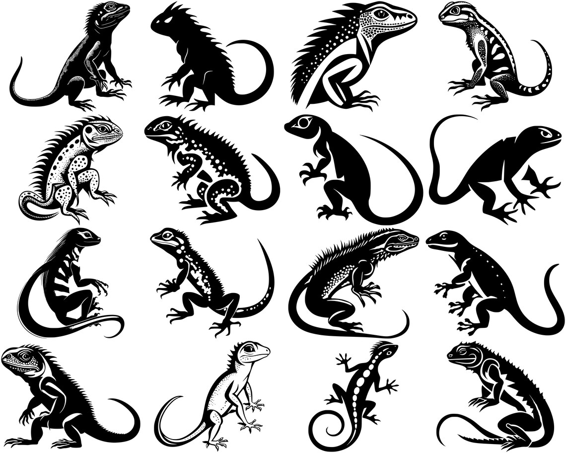 100+ Iguana Lizard SVG Bundle, Instant Digital Download, PNG, SVG Cut ...