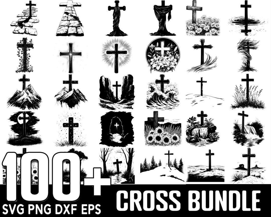 100+ Cross Scene SVG Bundle, Instant Digital Download, PNG, SVG Cut ...