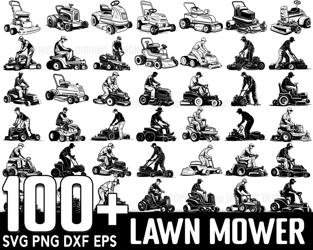 100+ Lawn Mower SVG Bundle, Instant Digital Download, PNG, SVG Cut ...