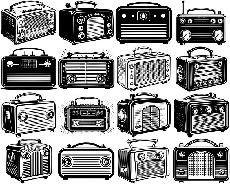 100+ Vintage Radio SVG Bundle,instant Digital Download, PNG, SVG Cut ...