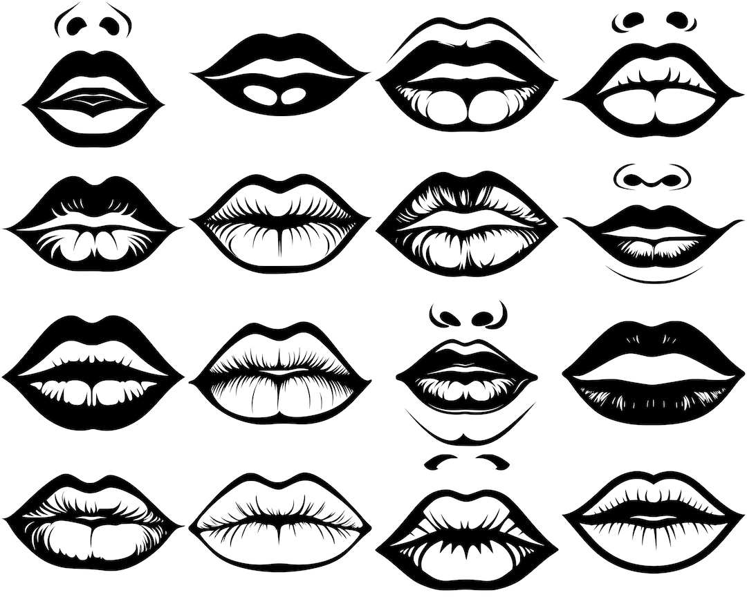 100 Lip SVG Bundle, Instant Digital Download, PNG, SVG Cut Files - Etsy