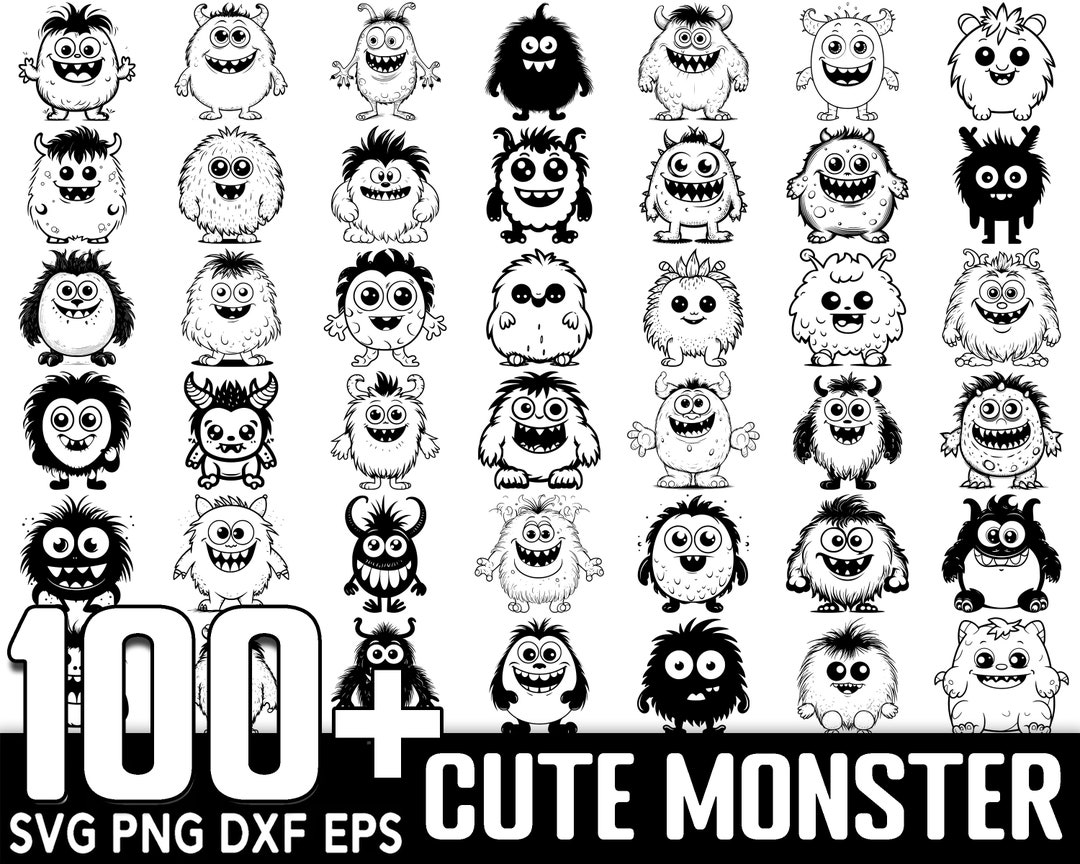 100+ Funny Monster SVG Bundle, Instant Digital Download, PNG, SVG Cut ...