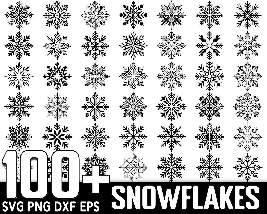 100+ Snowflake SVG Bundle, Instant Digital Download, PNG, SVG Cut Files ...