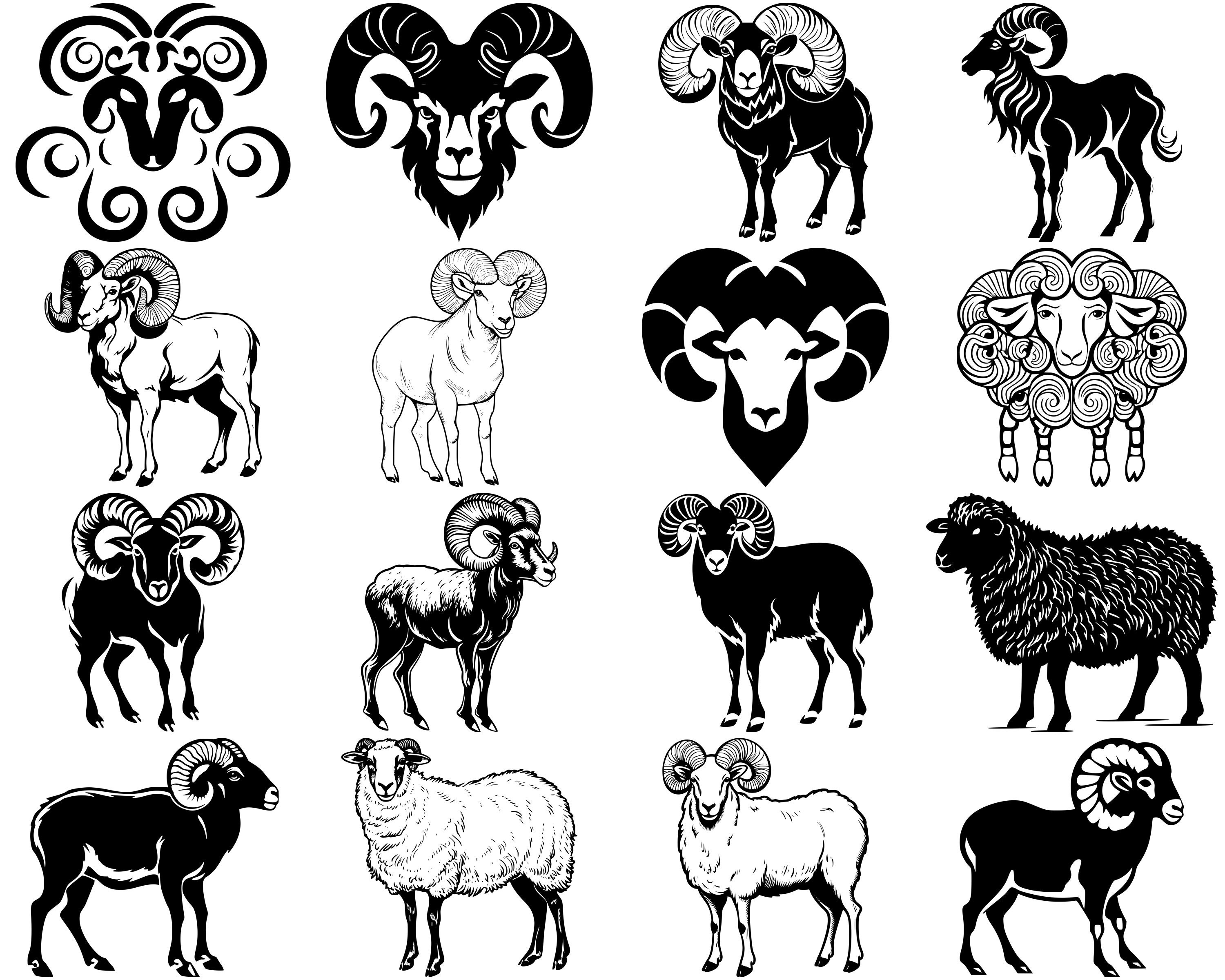 Ram Sheep SVG Bundle,instant Digital Download, PNG, SVG Cut Files - Etsy