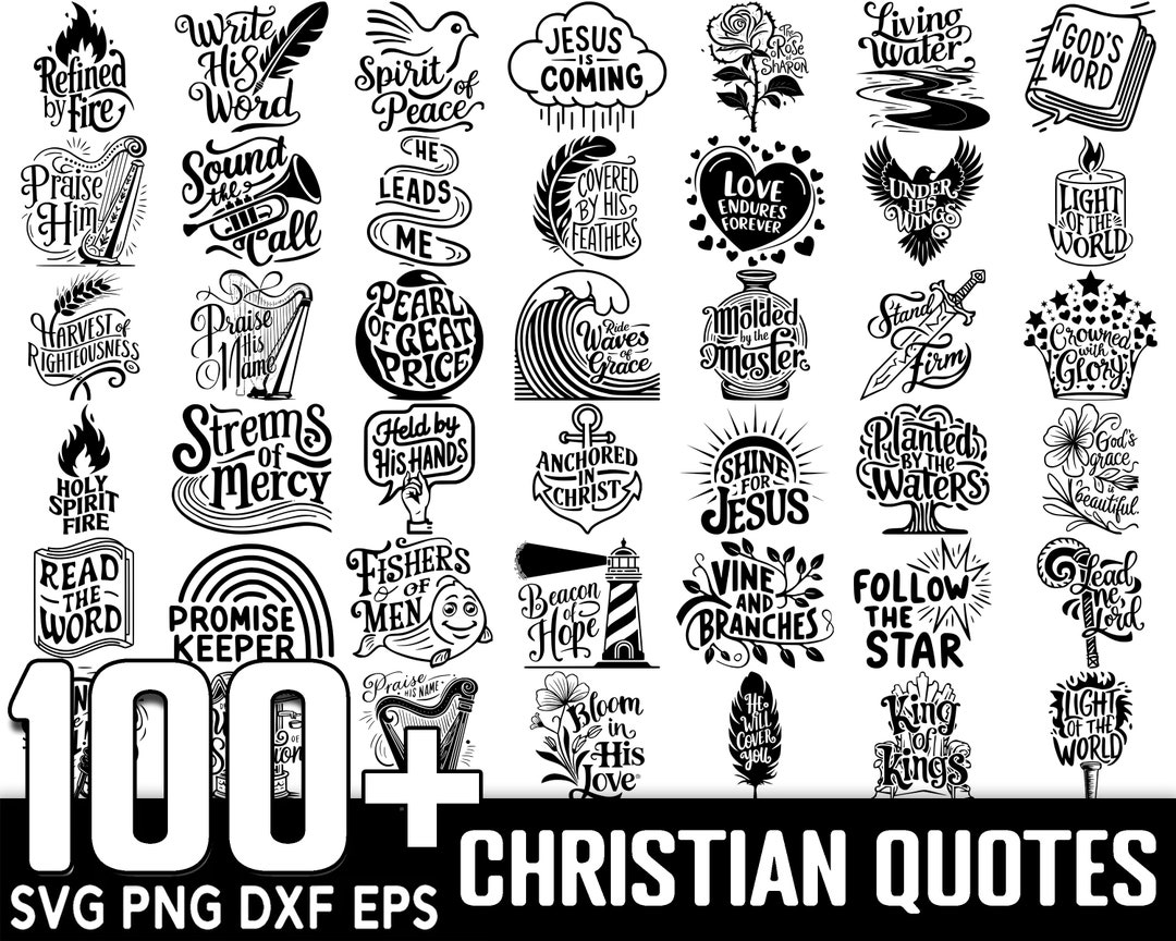 100+ Christian Quotes SVG Bundle, Instant Digital Download, PNG, SVG ...