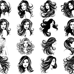 100+ Long Hair SVG Bundle, Instant Digital Download, PNG, SVG Cut Files ...