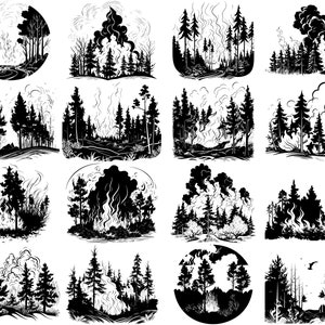 100 Forest Fire SVG Bundle, Instant Digital Download, PNG, SVG Cut ...