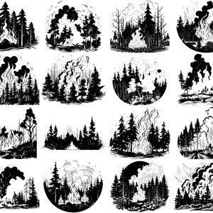 100 Forest Fire SVG Bundle, Instant Digital Download, PNG, SVG Cut ...