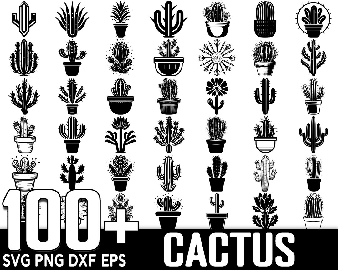 100+ Cactus SVG Bundle, Instant Digital Download, PNG, SVG Cut Files - Etsy