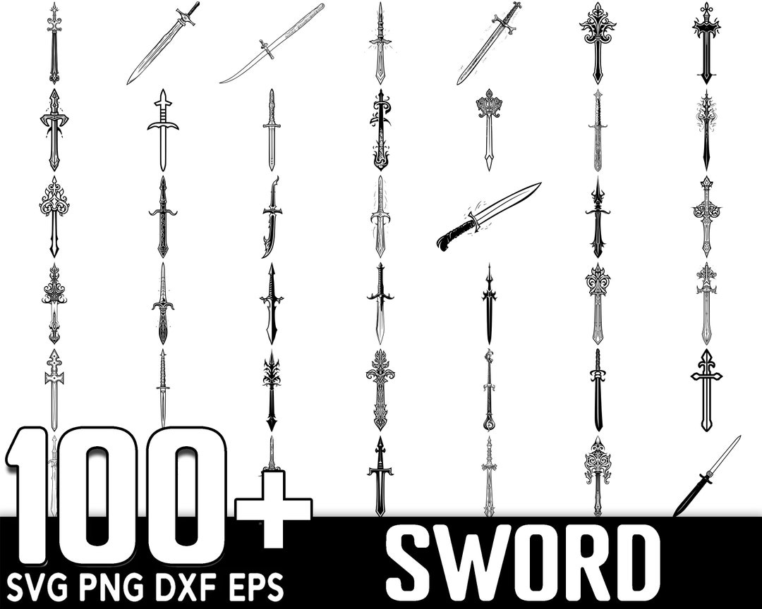 100 Sword SVG Bundle, Instant Digital Download, PNG, SVG Cut Files - Etsy