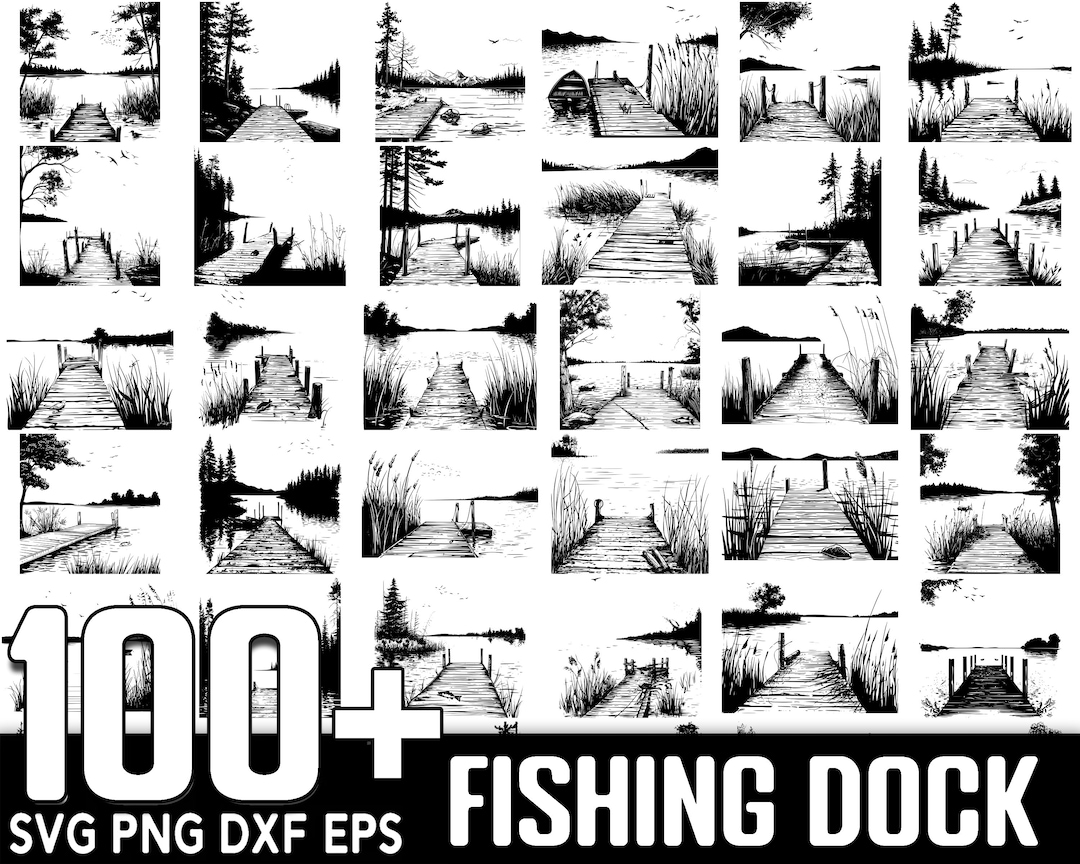 100+ Fishing Dock SVG Bundle, Instant Digital Download, PNG, SVG Cut ...