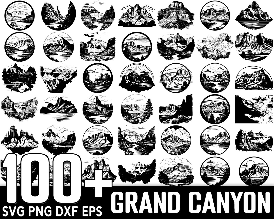 100+ Grand Canyon SVG Bundle, Instant Digital Download, PNG, SVG Cut ...