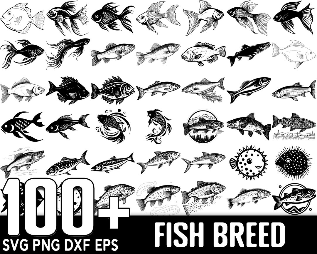 100+ Fish Breed SVG Bundle,instant Digital Download, PNG, SVG Cut Files ...