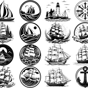 100+ Nautical Symbol Bundle, Instant Digital Download, PNG, SVG Cut ...