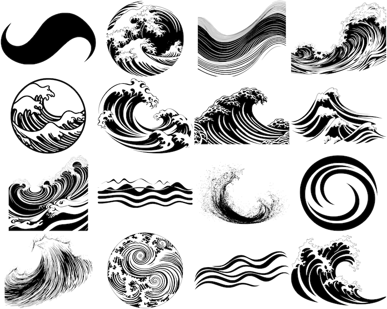 100+ Water Waves SVG Bundle, Instant Digital Download, PNG, SVG Cut ...