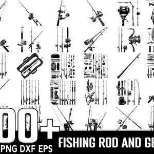 100+ Fishing Rod and Gear SVG Bundle, Instant Digital Download, PNG ...