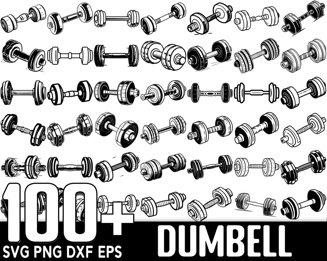 100+ Dumbell SVG Bundle, Instant Digital Download, PNG, SVG Cut Files ...