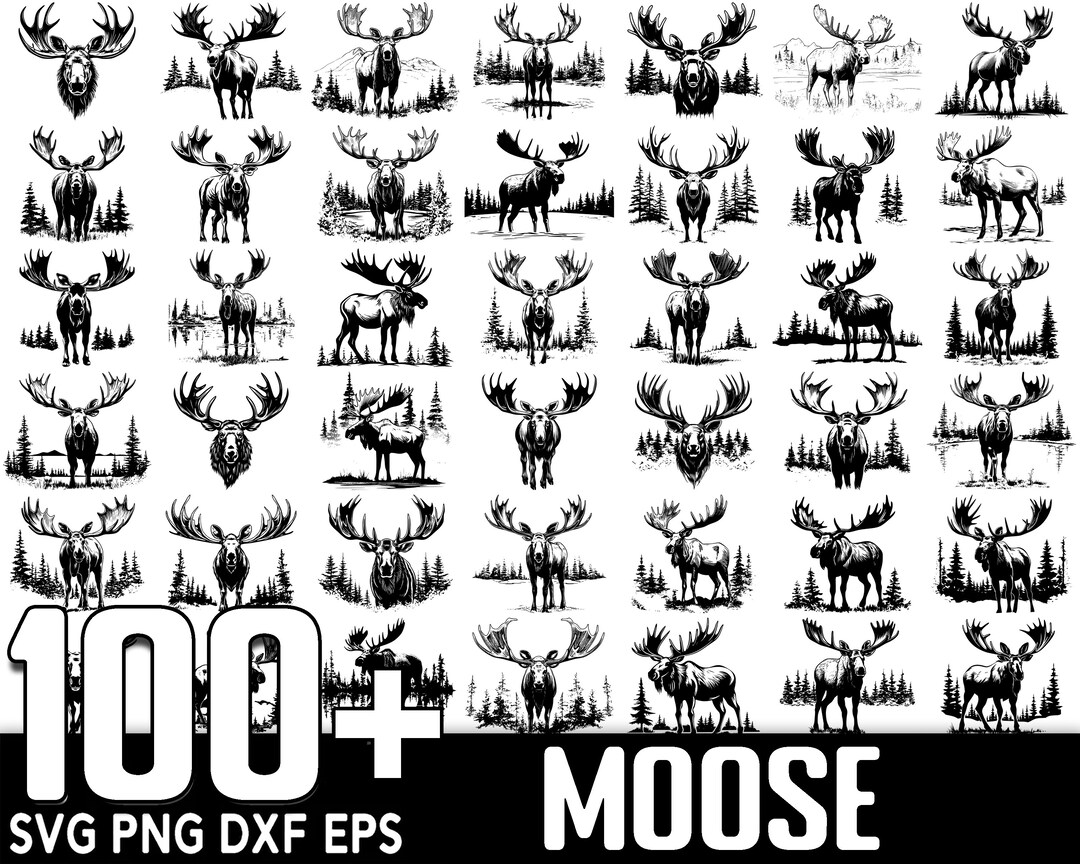 100+ Moose SVG Bundle, Instant Digital Download, PNG, SVG Cut Files - Etsy