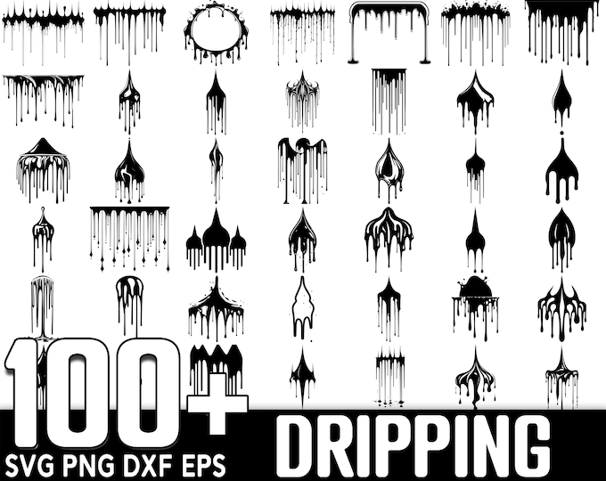 Drip Bundle Svg, Digital Download, Paint Drip Svg, Drip Svg, Dripping ...
