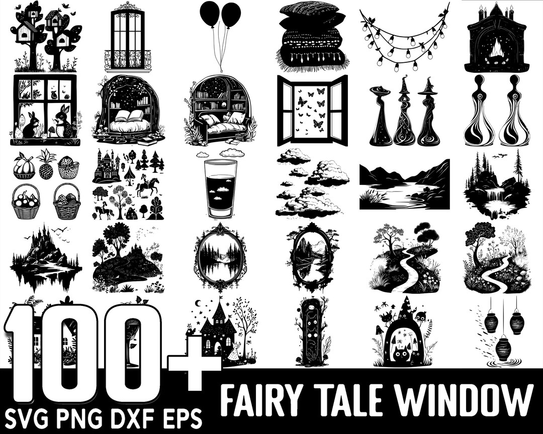 Fairy Tale Window SVG Bundle,instant Digital Download, PNG, SVG Cut ...