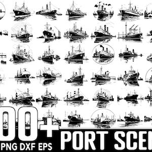 100+ Port Scene SVG Bundle, Instant Digital Download, PNG, SVG Cut ...