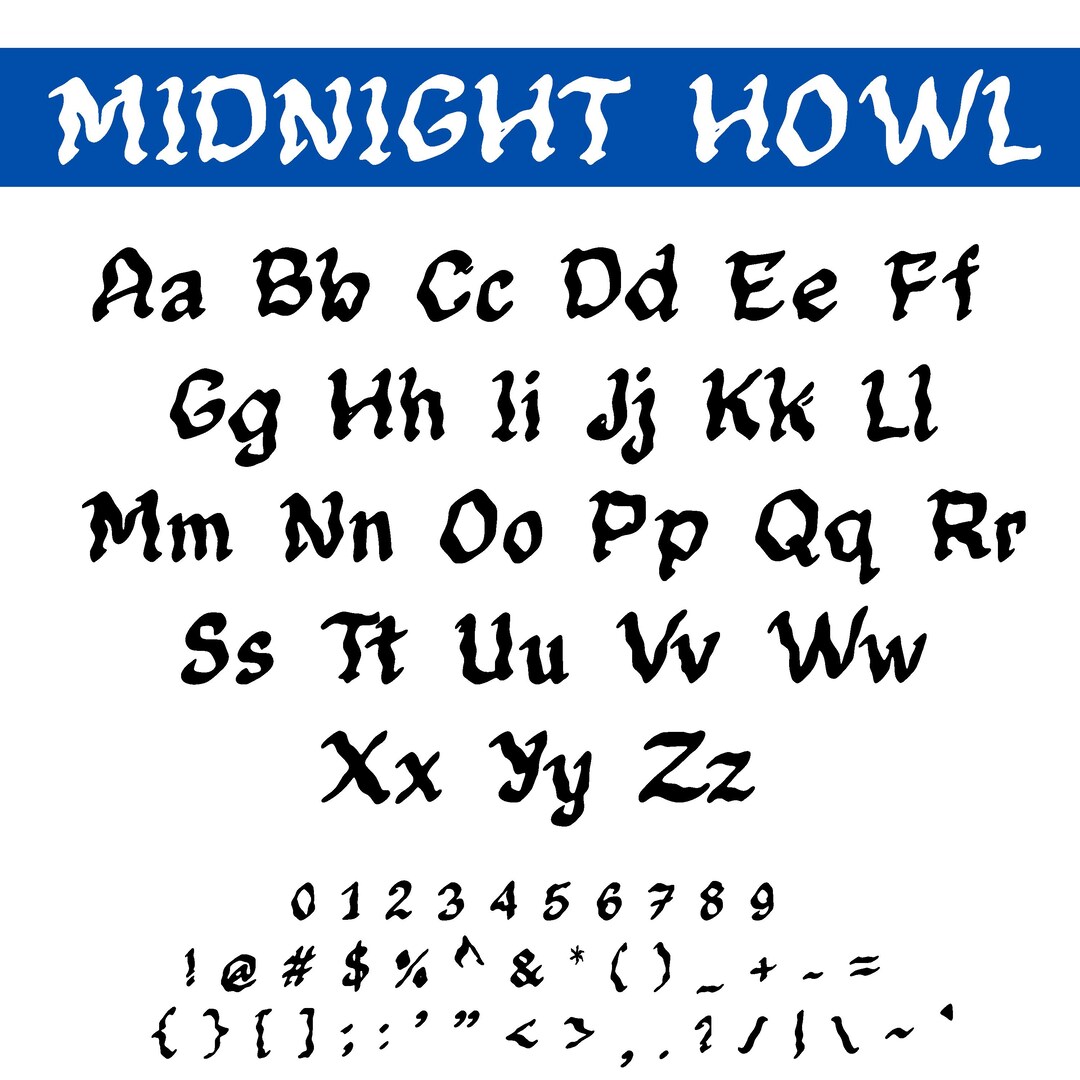 Midnight Howl – Spooky Brush Script Font - Etsy