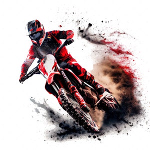 Red Motocross, High Quality Dirt Bike Png Bundle, Set of 10, Instant ...