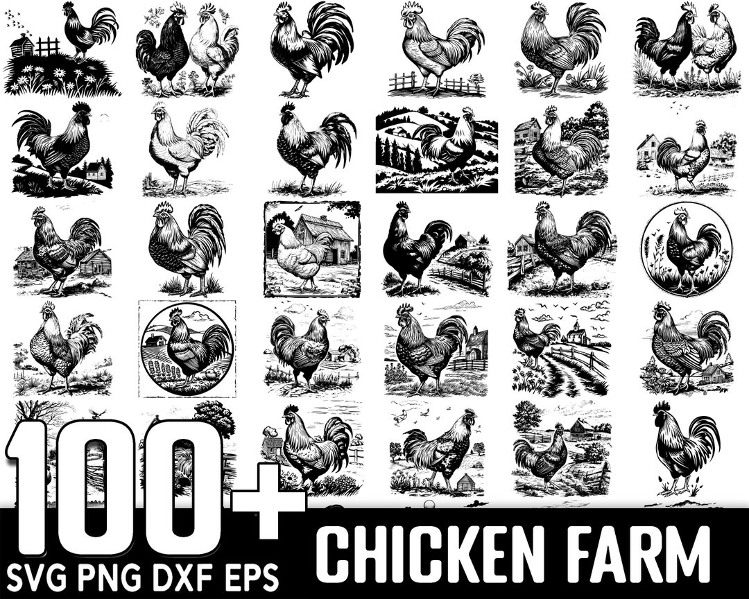100+ Chicken Farm SVG Bundle, Instant Digital Download, PNG, SVG Cut ...