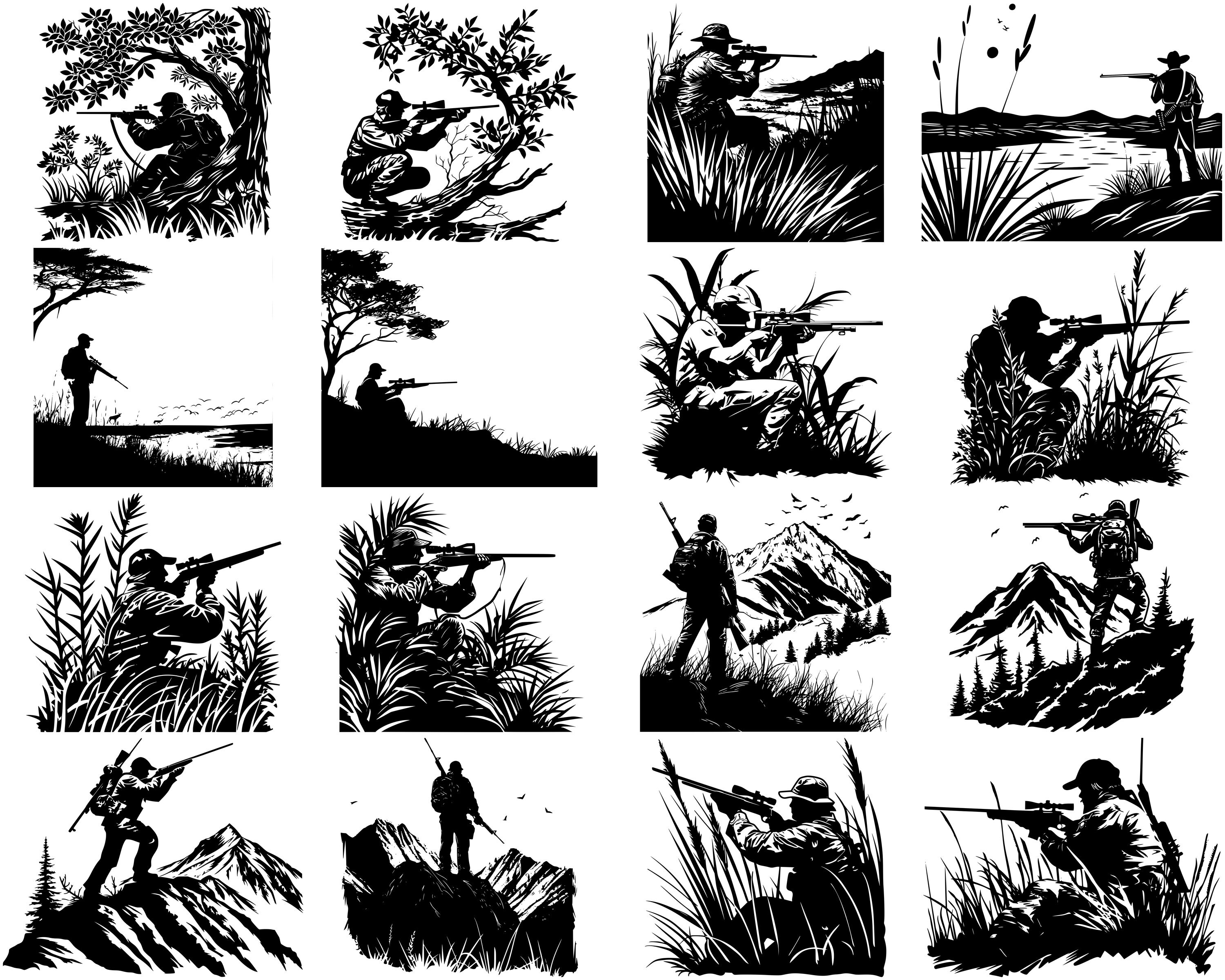 100+ Hunting Scene SVG Bundle, Instant Digital Download, PNG, SVG Cut ...