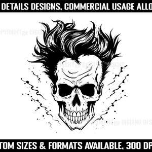 100+ Skull Messy Hair SVG Bundle, Instant Digital Download, PNG, SVG ...