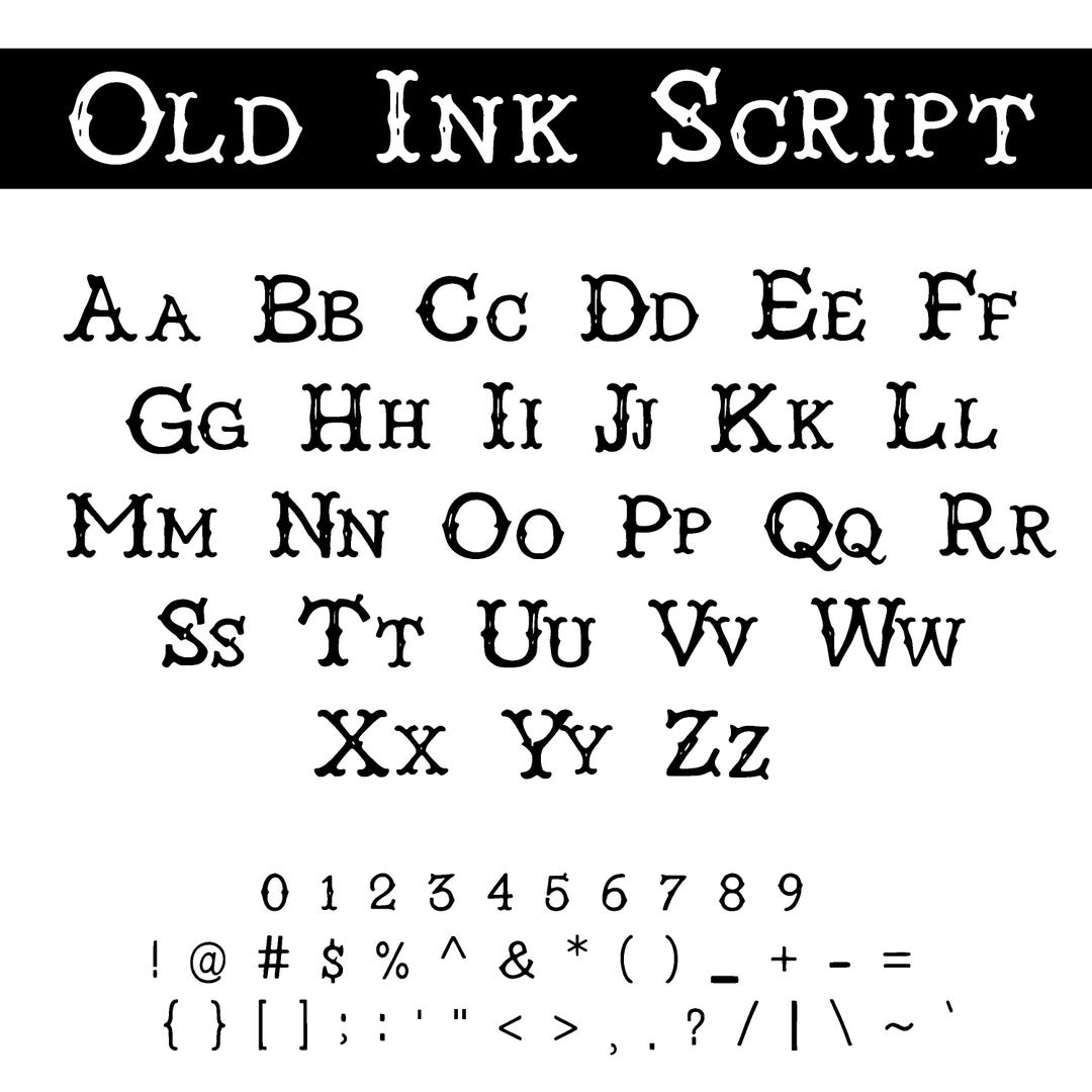 Old Ink – Vintage Distressed Serif Font - Etsy
