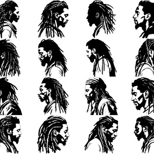 100+ Dreadlock Man SVG Bundle, Instant Digital Download, PNG, SVG Cut ...