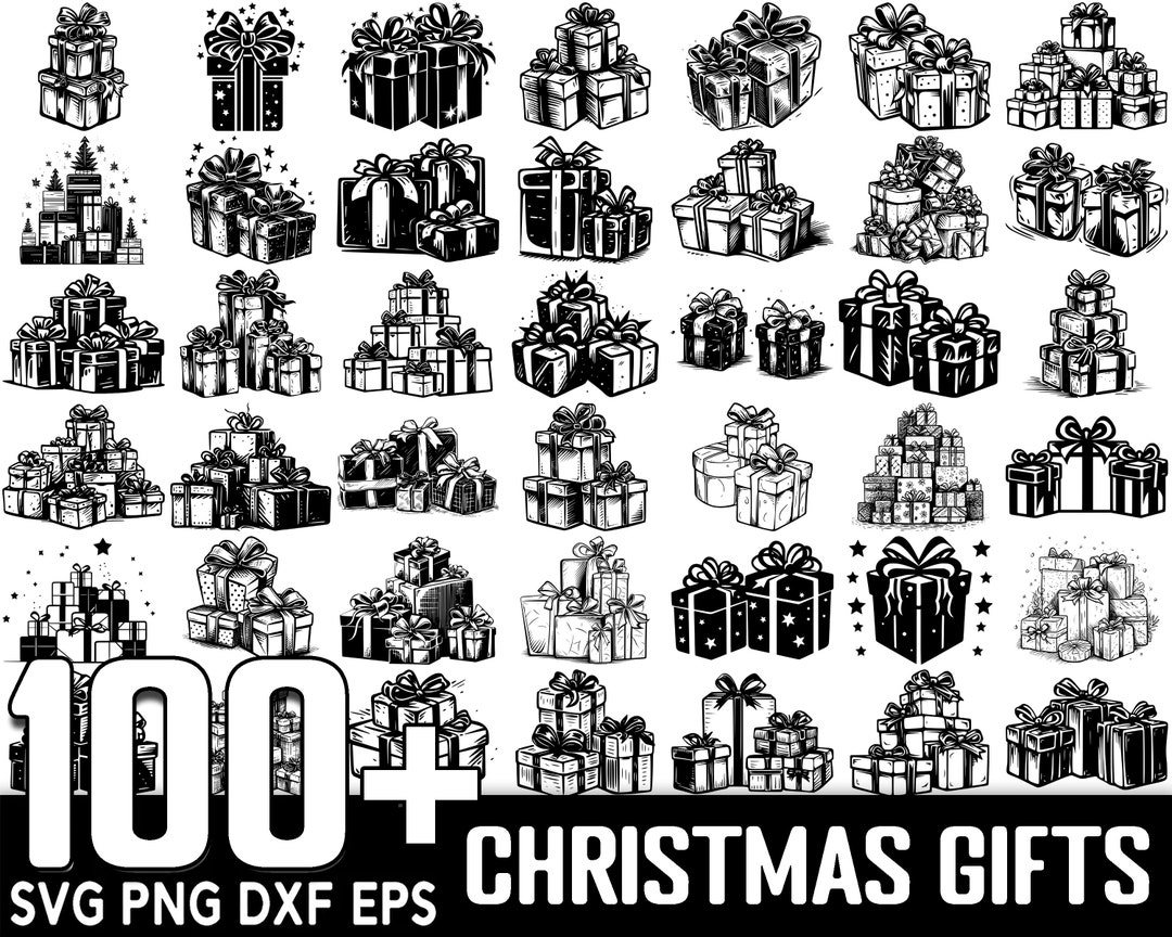 100+ Christmas Gifts SVG Bundle, Instant Digital Download, PNG, SVG Cut ...